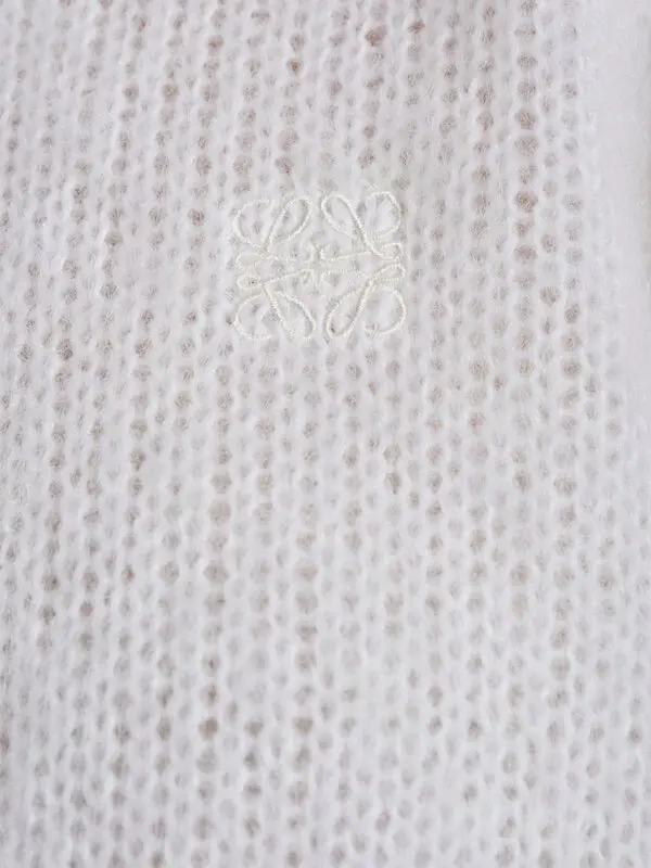 Loewe Wool Blend Cardigan With Embroidered Anagram Motif - Multicolor