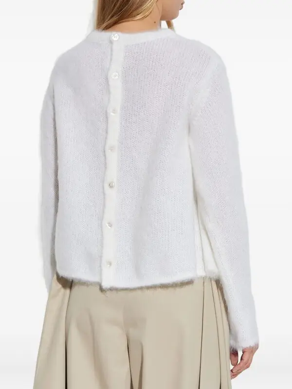 Loewe Wool Blend Cardigan With Embroidered Anagram Motif - Multicolor