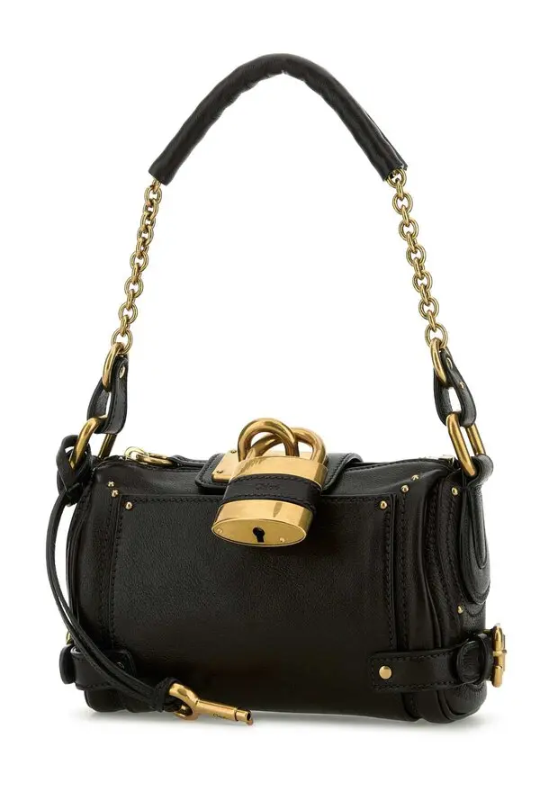 Chloé Small Paddington Leather Shoulder Bag - Black