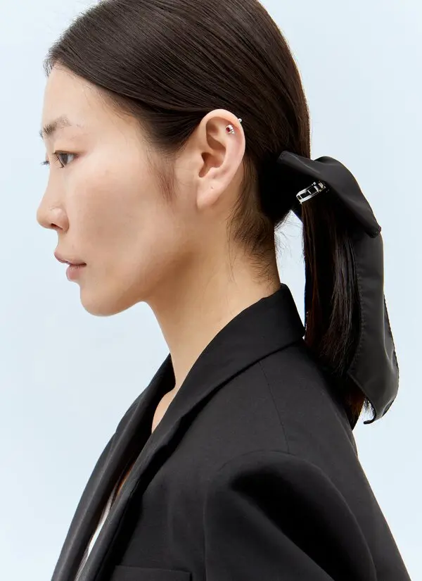 Prada Re-nylon Bow Hair Clip - Black