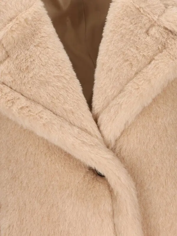 Max Mara Wool Cape With Lapel Collar - Multicolor