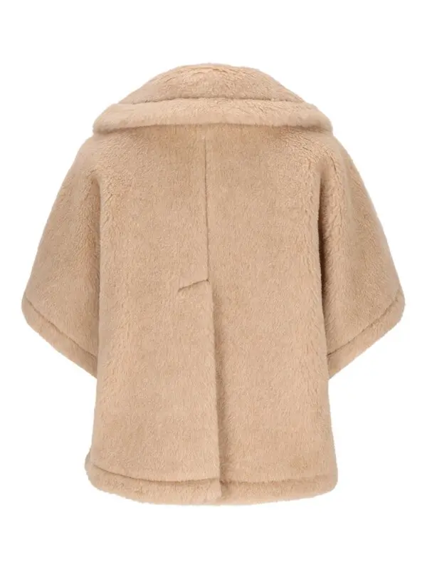 Max Mara Wool Cape With Lapel Collar - Multicolor