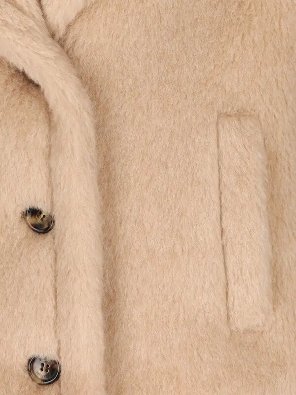 Max Mara Wool Cape With Lapel Collar - Multicolor
