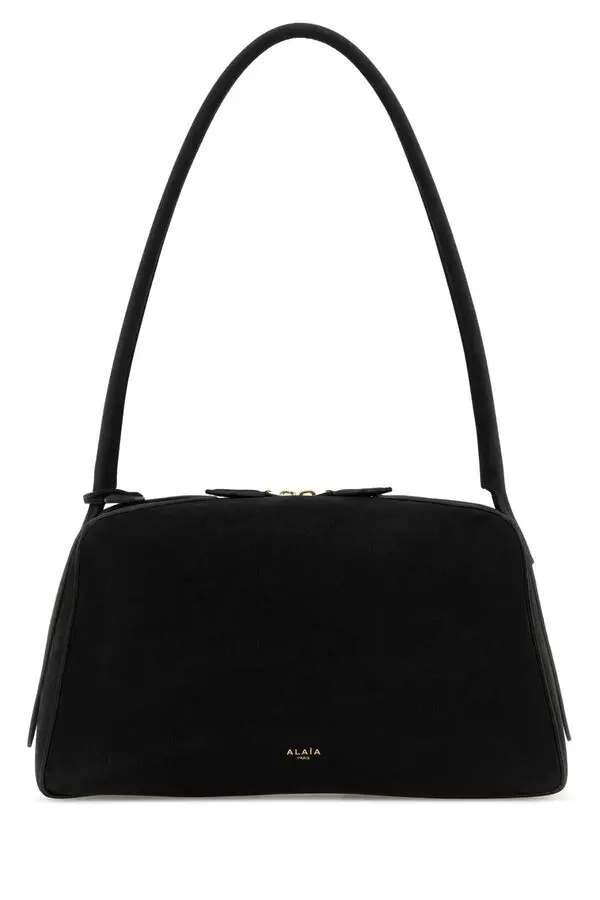 Alaïa Suede Shoulder Bag - Black