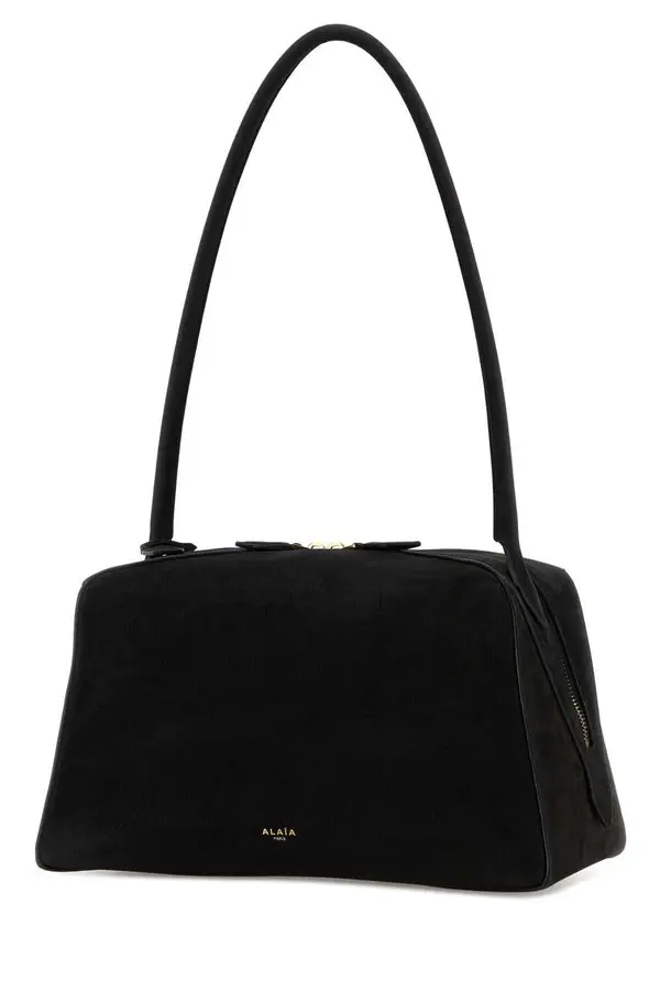 Alaïa Suede Shoulder Bag - Black