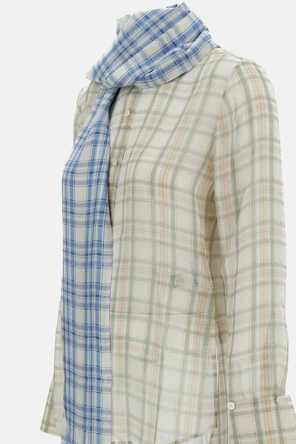 Acne Studios Plaid Shirt With Scarf Detail