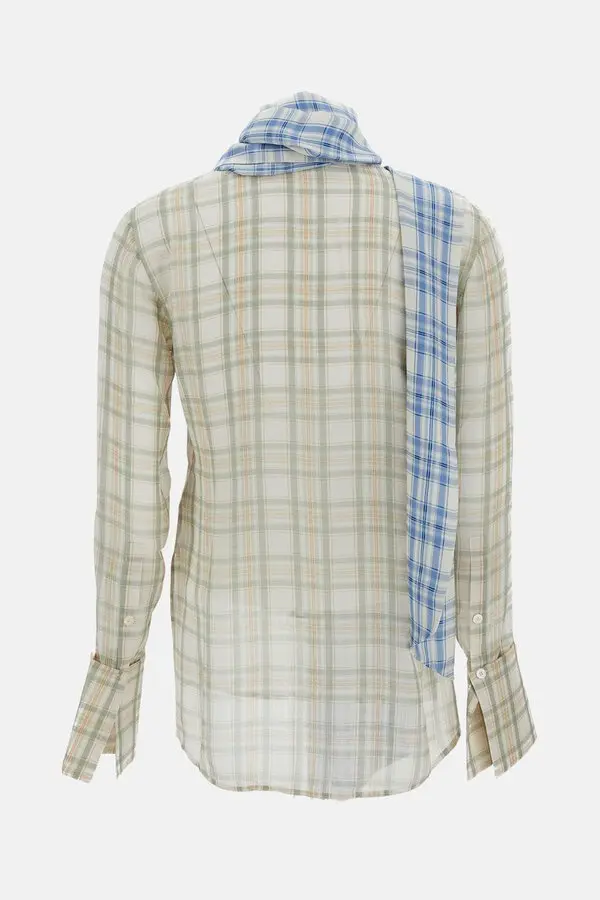 Acne Studios Plaid Shirt With Scarf Detail
