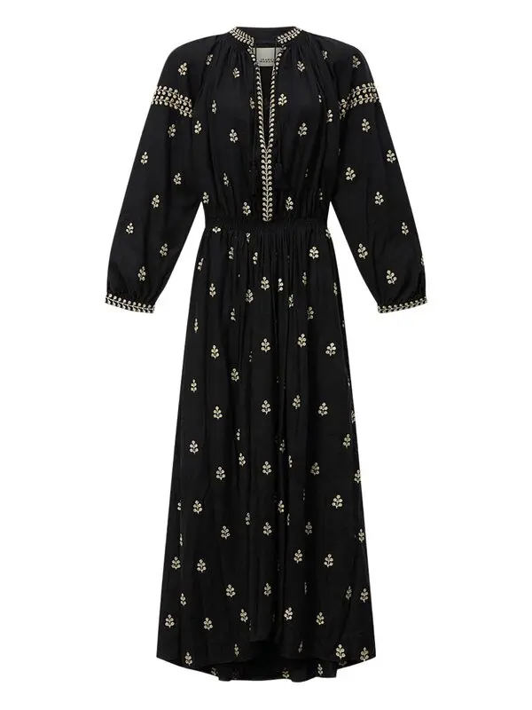 Isabel Marant Étoile Rodilia Silk Long Dress With Embroidery - Multicolor