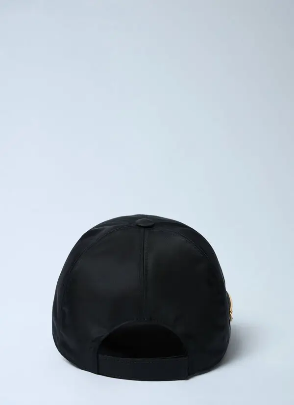 Prada Re-nylon Baseball Cap With Logo Plaque - Black