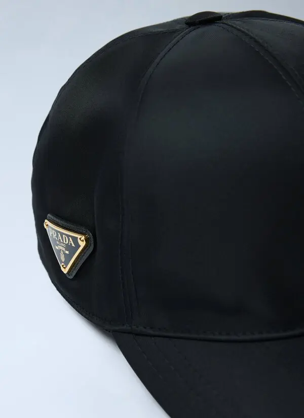 Prada Re-nylon Baseball Cap With Logo Plaque