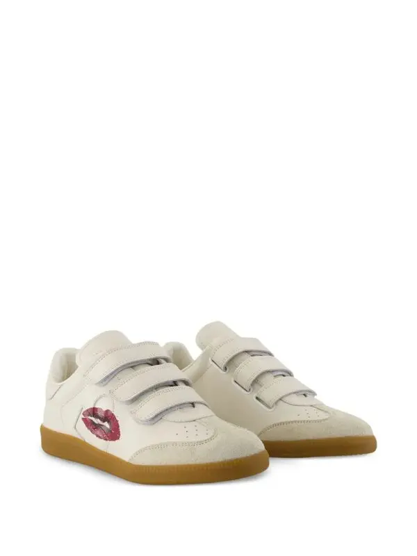 Isabel Marant Étoile Beth Leather & Suede Sneakers With Kiss Detail - Multicolor