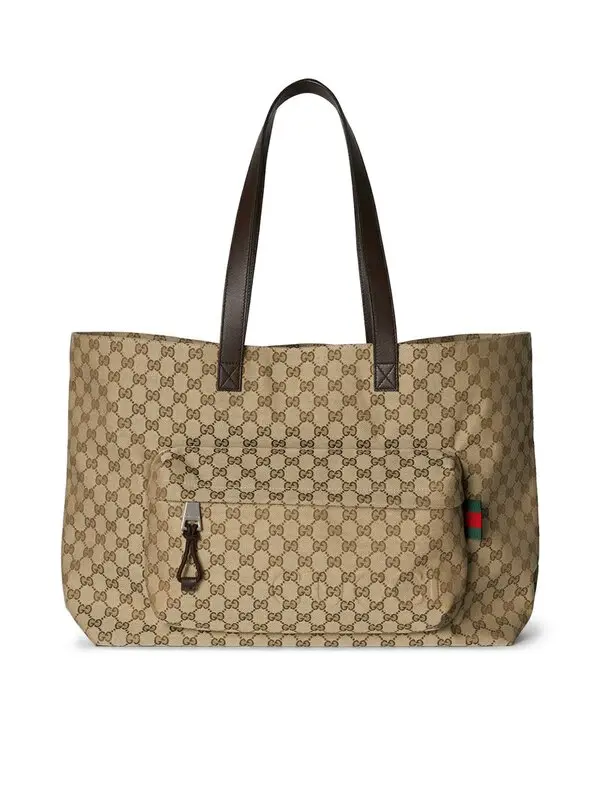 Gucci Gg Monogram Tote Bag - Cream