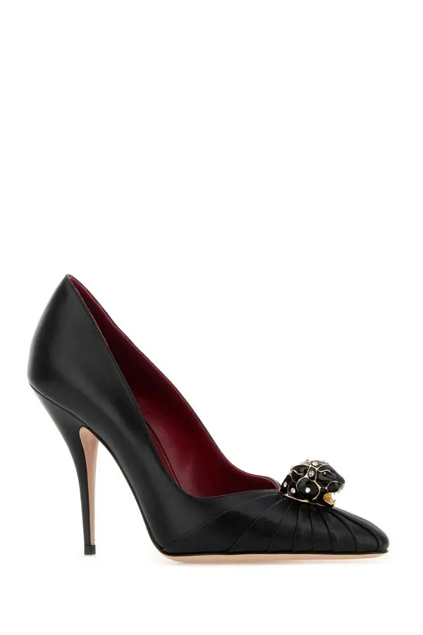 Valentino Garavani Leather Pas De Chat Pumps With Embellished Detail