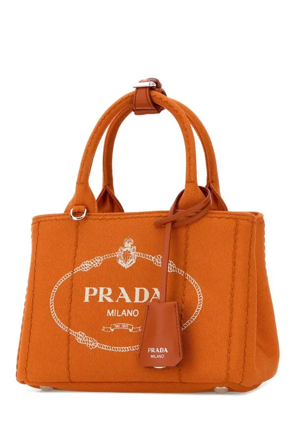 Prada Canvas Mini Jardinière Handbag - Orange