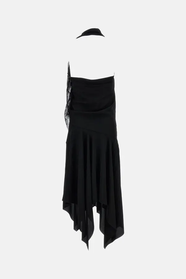 Junya Watanabe Asymmetrical Long Dress With Lace Inserts