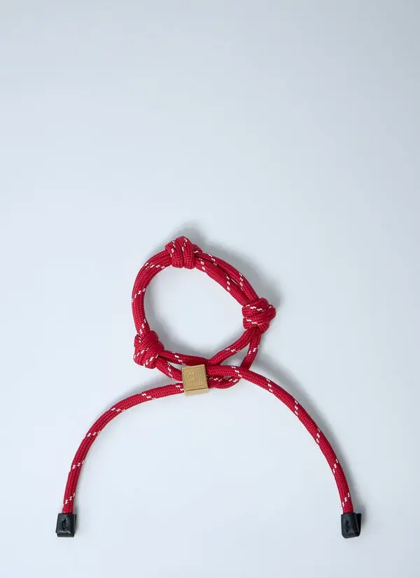 Miu Miu Cord Bracelet With Logo Engraved Hardware - Red
