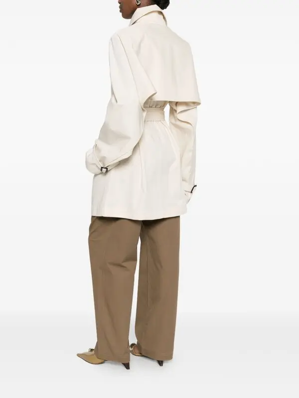 TOTEME Cotton Trench Coat With Buckled Belt - Multicolor