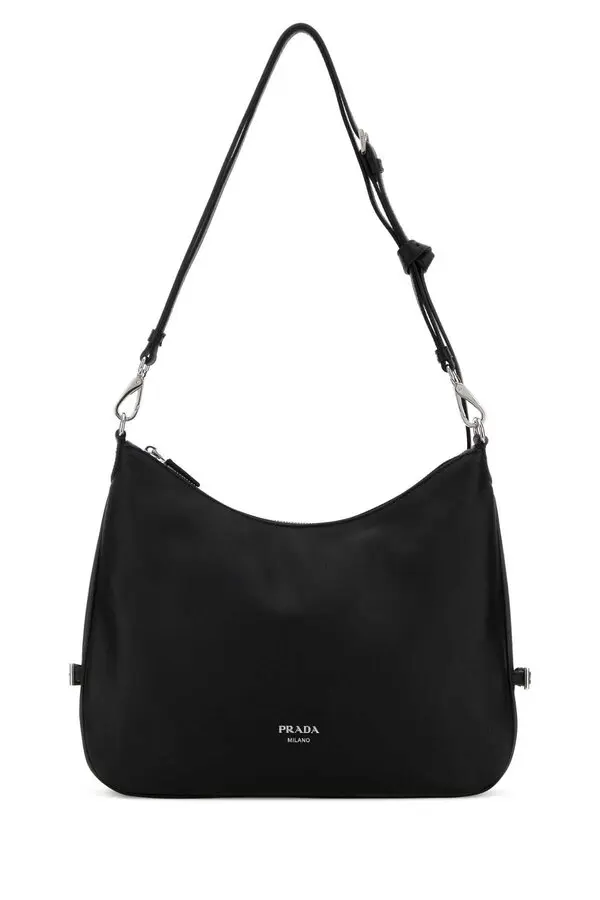 Prada Leather Large Fold Shopping Bag - Black