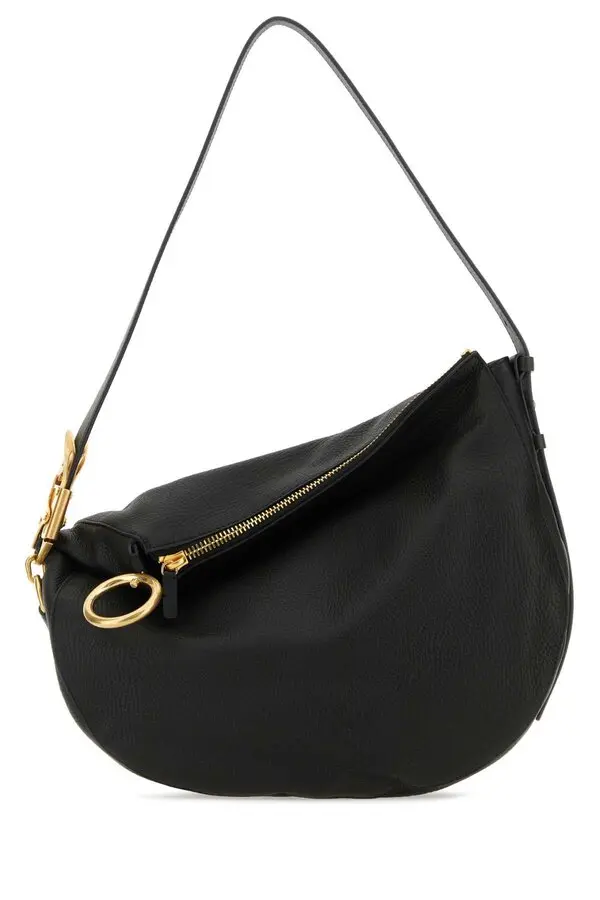 Burberry Leather Knight Medium Shoulder Bag - Black