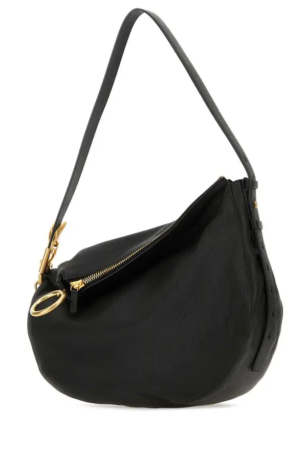 Burberry Leather Knight Medium Shoulder Bag - Black