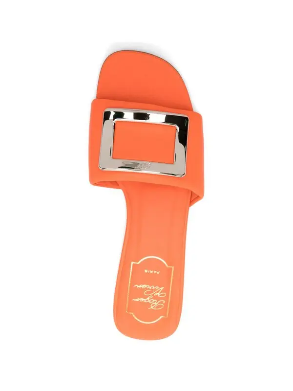 ROGER VIVIER Flat Leather Sandals - Multicolor