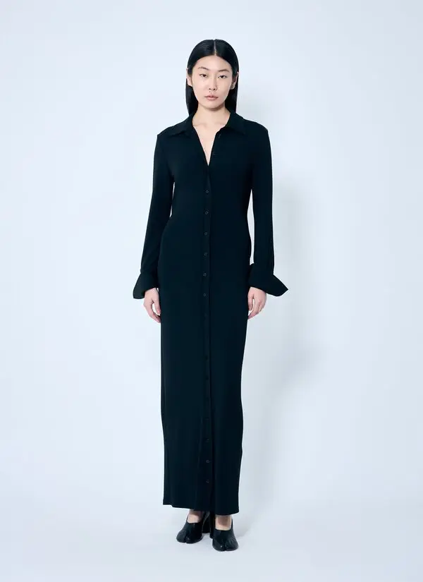 Sportmax Crepe Jersey Maxi Shirt Dress With Open Back