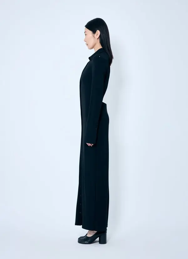 Sportmax Crepe Jersey Maxi Shirt Dress With Open Back