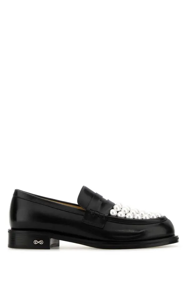 Mach & Mach Leather Sirene Loafers With Embellished Detail