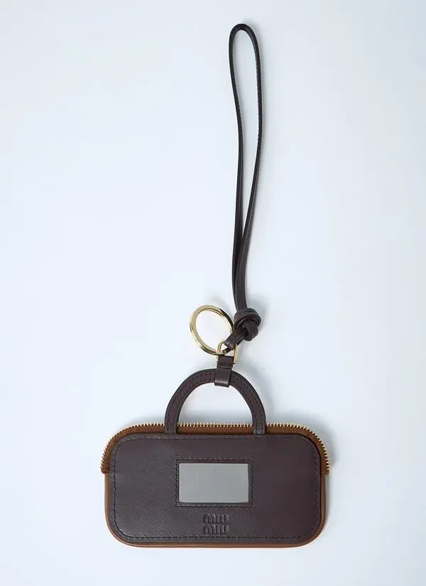 Miu Miu Arcadie Leather Keyring - Brown