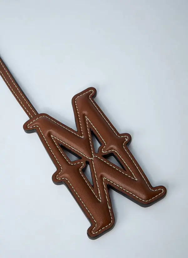 Max Mara Logo Embossed Leather Keyring - Brown