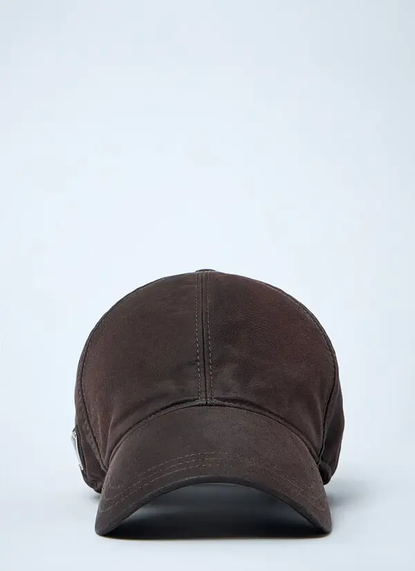Prada Logo Plaque Baseball Cap - Brown