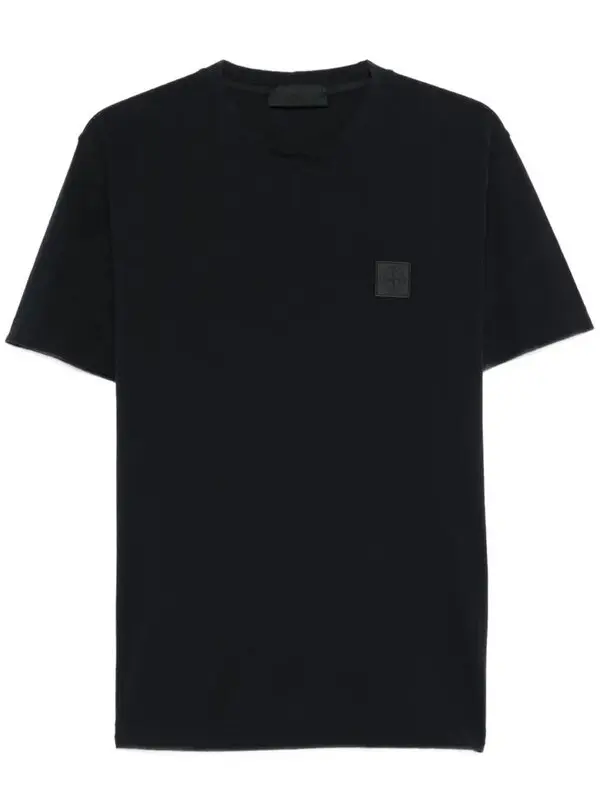 Stone Island Slim Fit T-shirt With Tonal Compass Patch - Blue