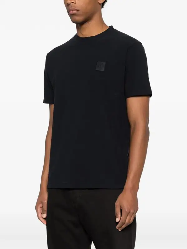 Stone Island Slim Fit T-shirt With Tonal Compass Patch - Blue