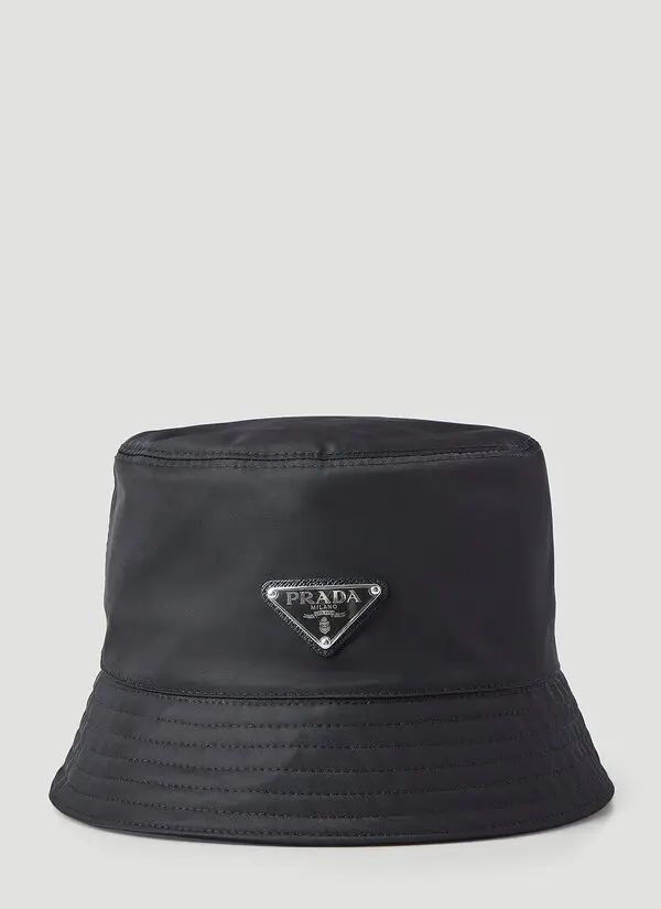 Prada Logo Bucket Hat - Black