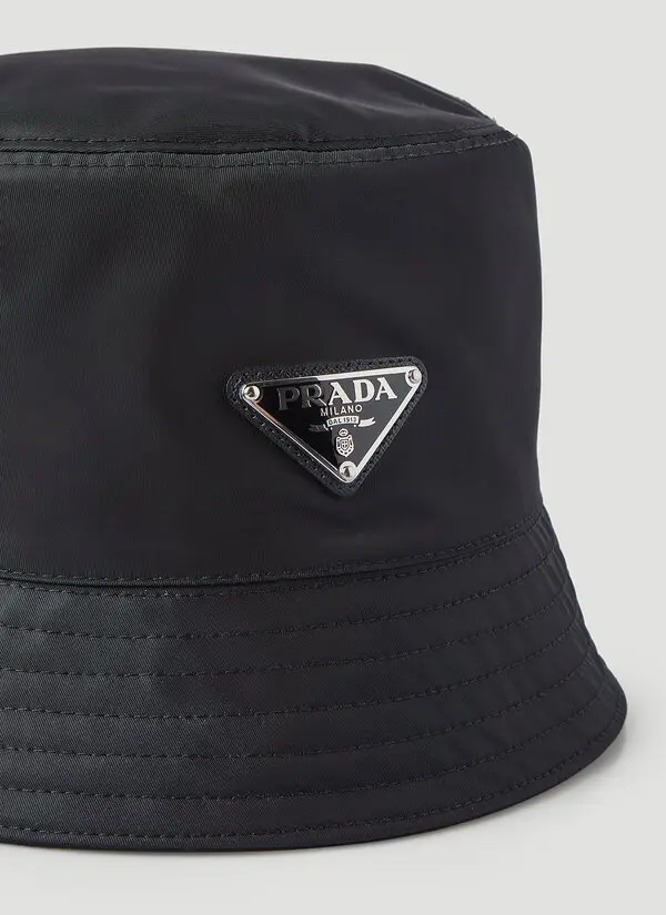 Prada Logo Bucket Hat - Black