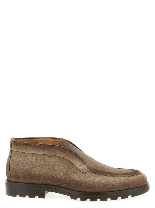 Santoni Rock Suede Ankle Boots - Brown