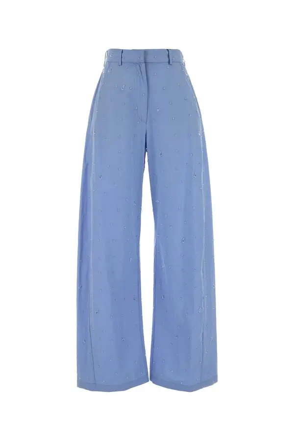 Giuseppe Di Morabito Powder Light Poplin Wide-leg Pants