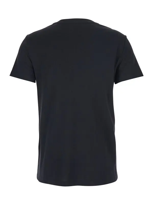 Max Mara Papaia Cotton Crewneck T-shirt With Logo Embroidery - Black