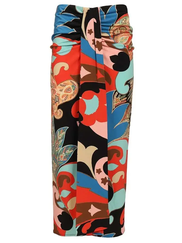 Etro Printed Midi Skirt With All-over Print