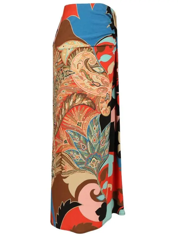 Etro Printed Midi Skirt With All-over Print