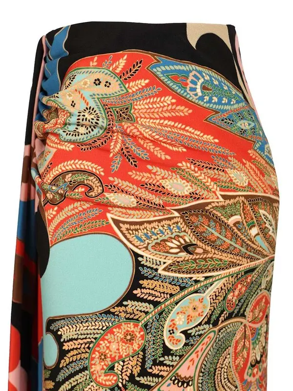 Etro Printed Midi Skirt With All-over Print