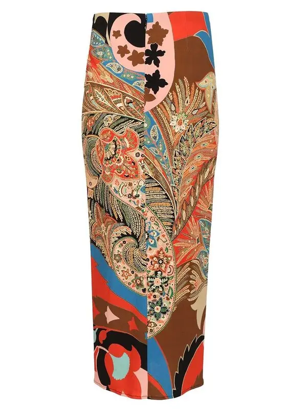 Etro Printed Midi Skirt With All-over Print