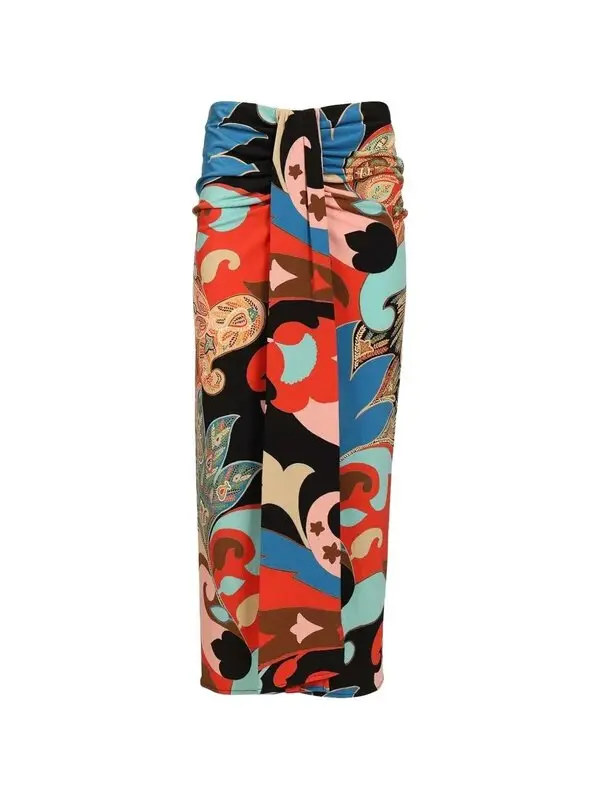 Etro Printed Midi Skirt With All-over Print
