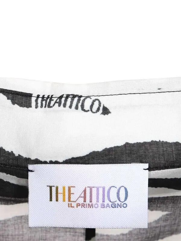 Attico Zebra Print Cropped Wrap Shirt