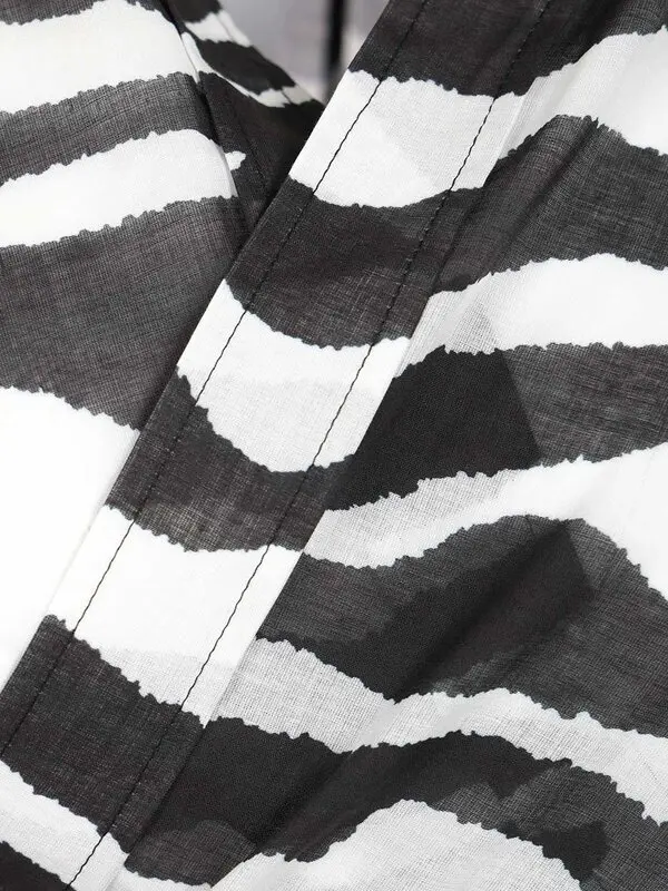 Attico Zebra Print Cropped Wrap Shirt - Multicolor