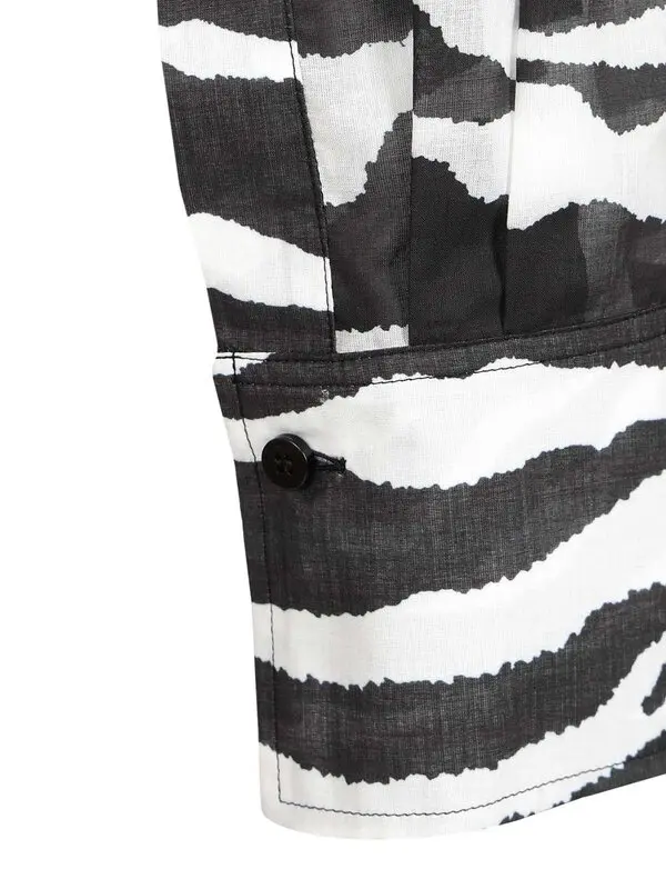 Attico Zebra Print Cropped Wrap Shirt - Multicolor