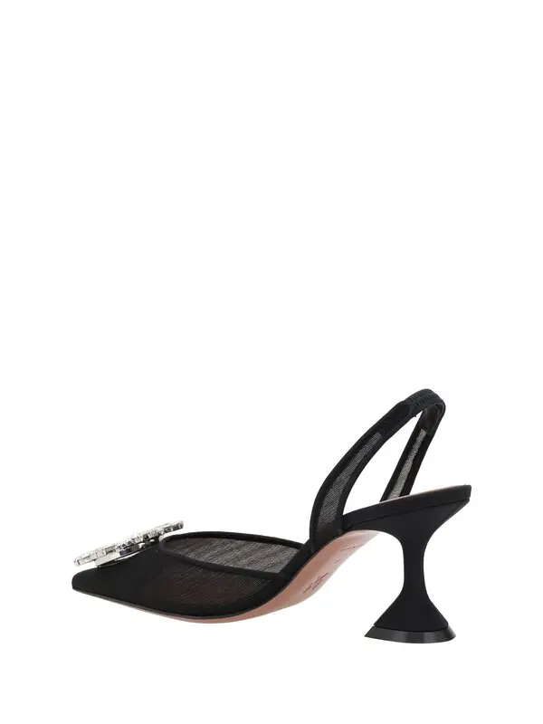 Amina Muaddi Begum Slingback Pumps With Jewel Embellishment - Black