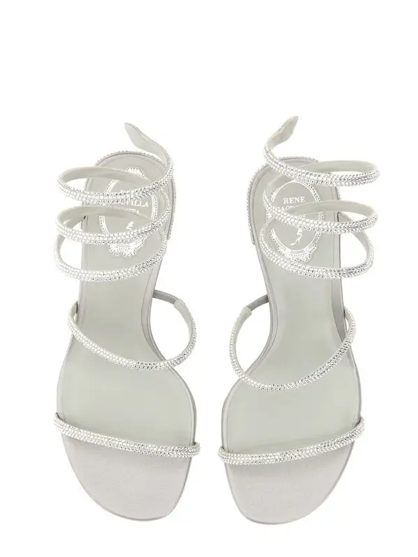 Rene Caovilla Cleo Embellished Spiral Sandals - Silver
