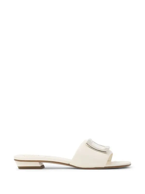 ROGER VIVIER Buckled Leather Flat Sandals - Multicolor
