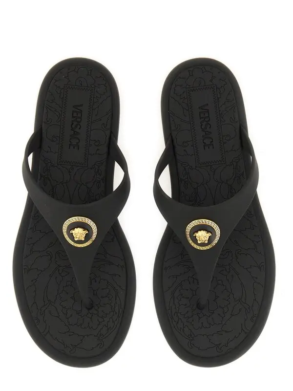 Versace Alia Thong Sandals - Black